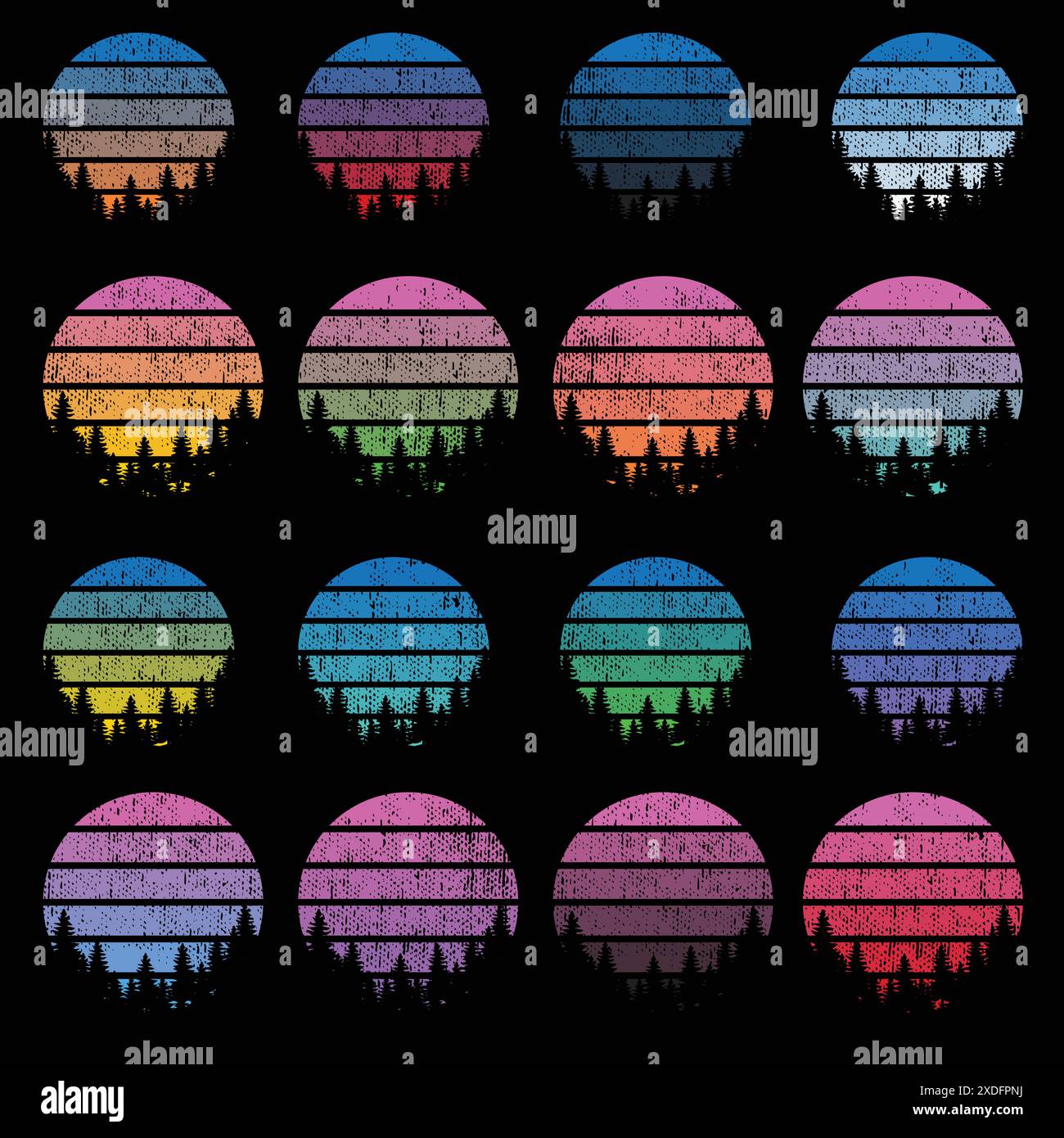 Beach retro vintage sunset summer colors 70s Stock Vector Image & Art ...