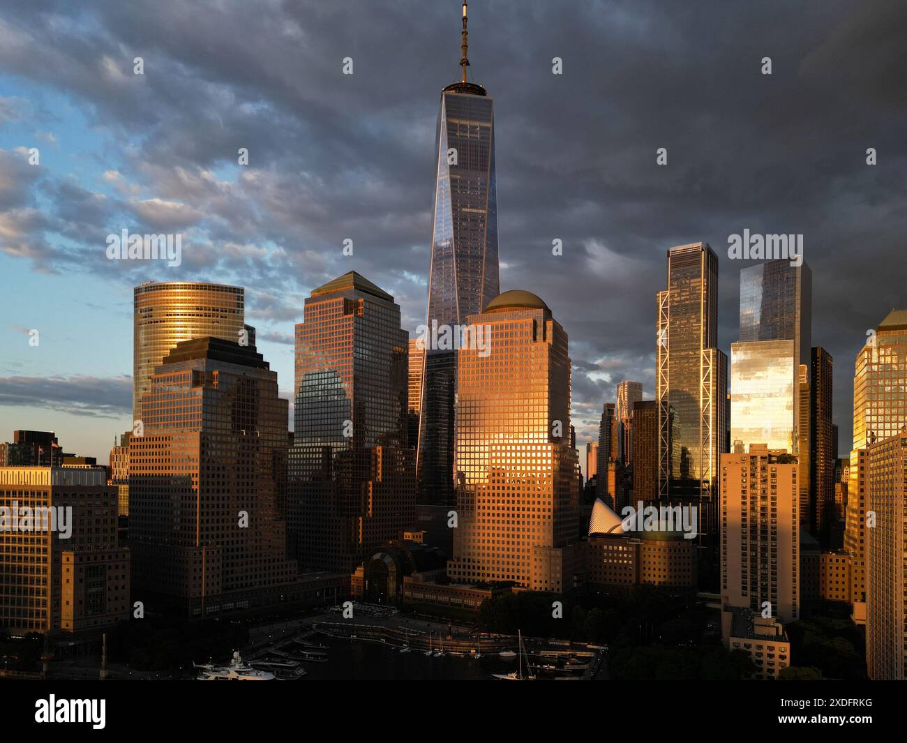 NYC, New York City Skyline with dramatic sky. American Urban ...