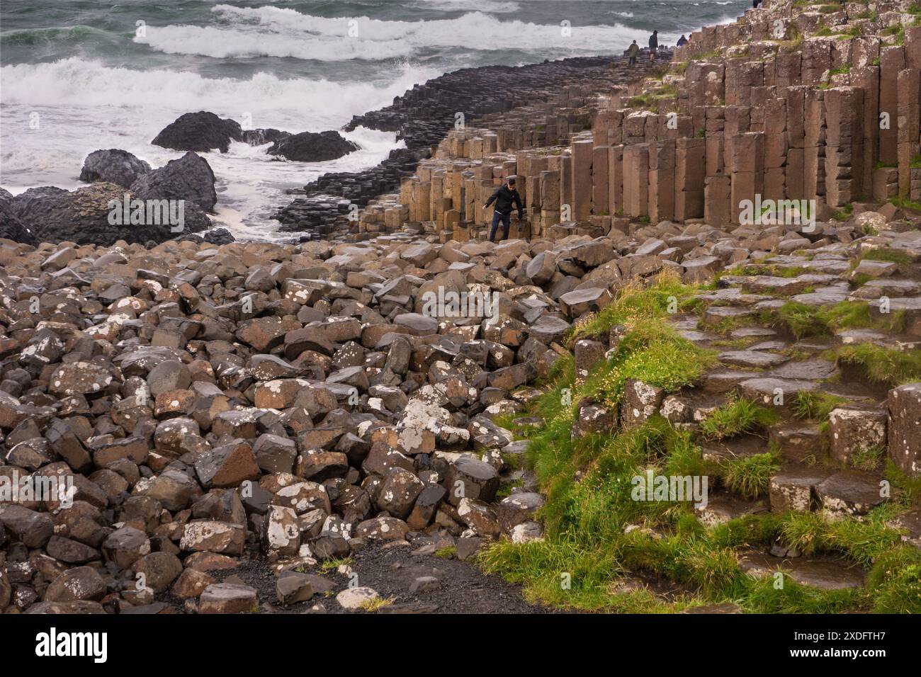 Rock formations at Giant's Causeway, Northern Ireland. Formed by ...