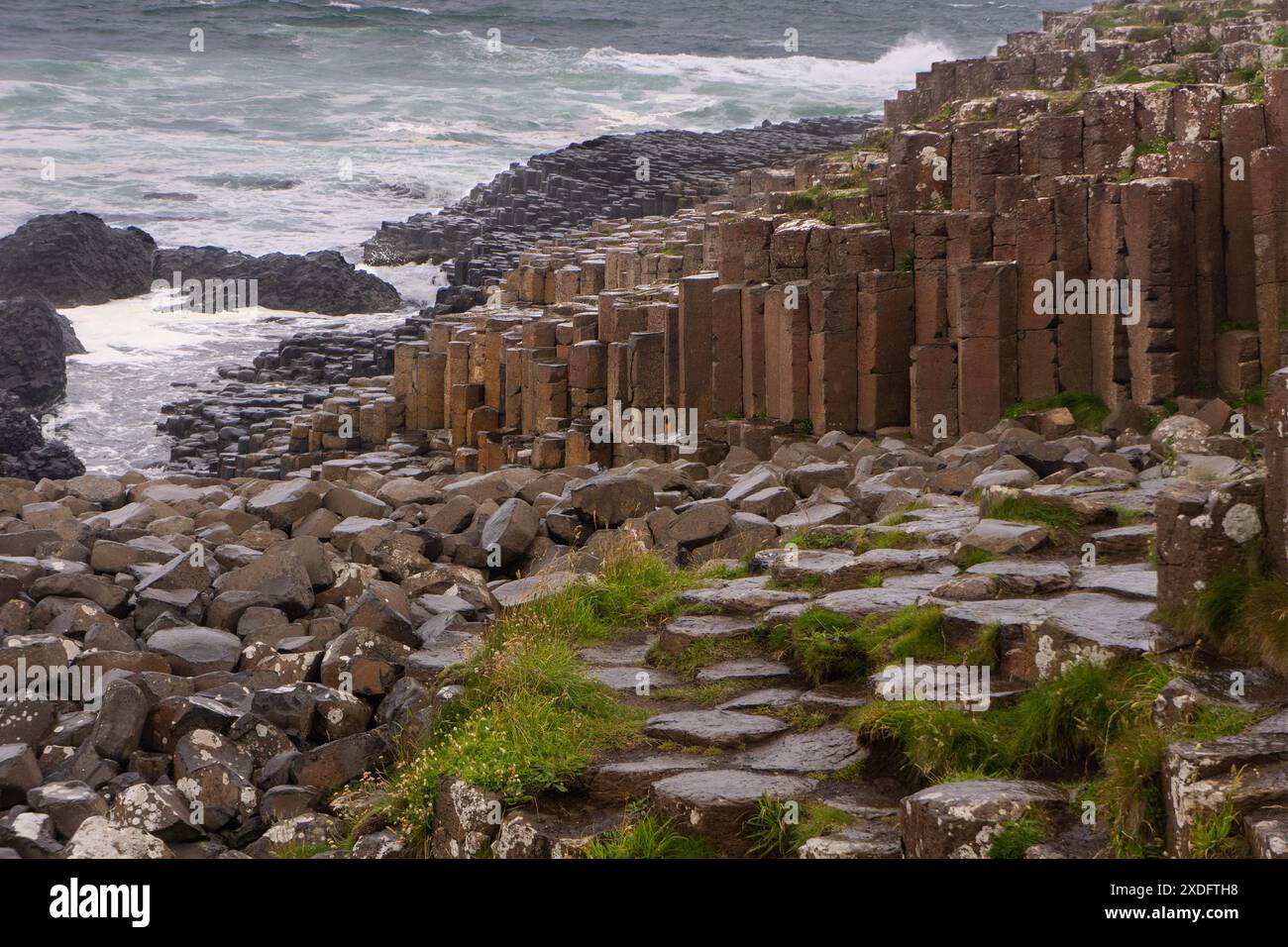 Rock formations at Giant's Causeway, Northern Ireland. Formed by ...