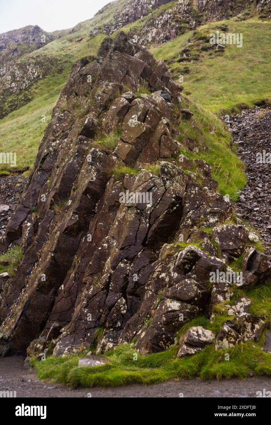 Rock formations at Giant's Causeway, Northern Ireland. Formed by ...