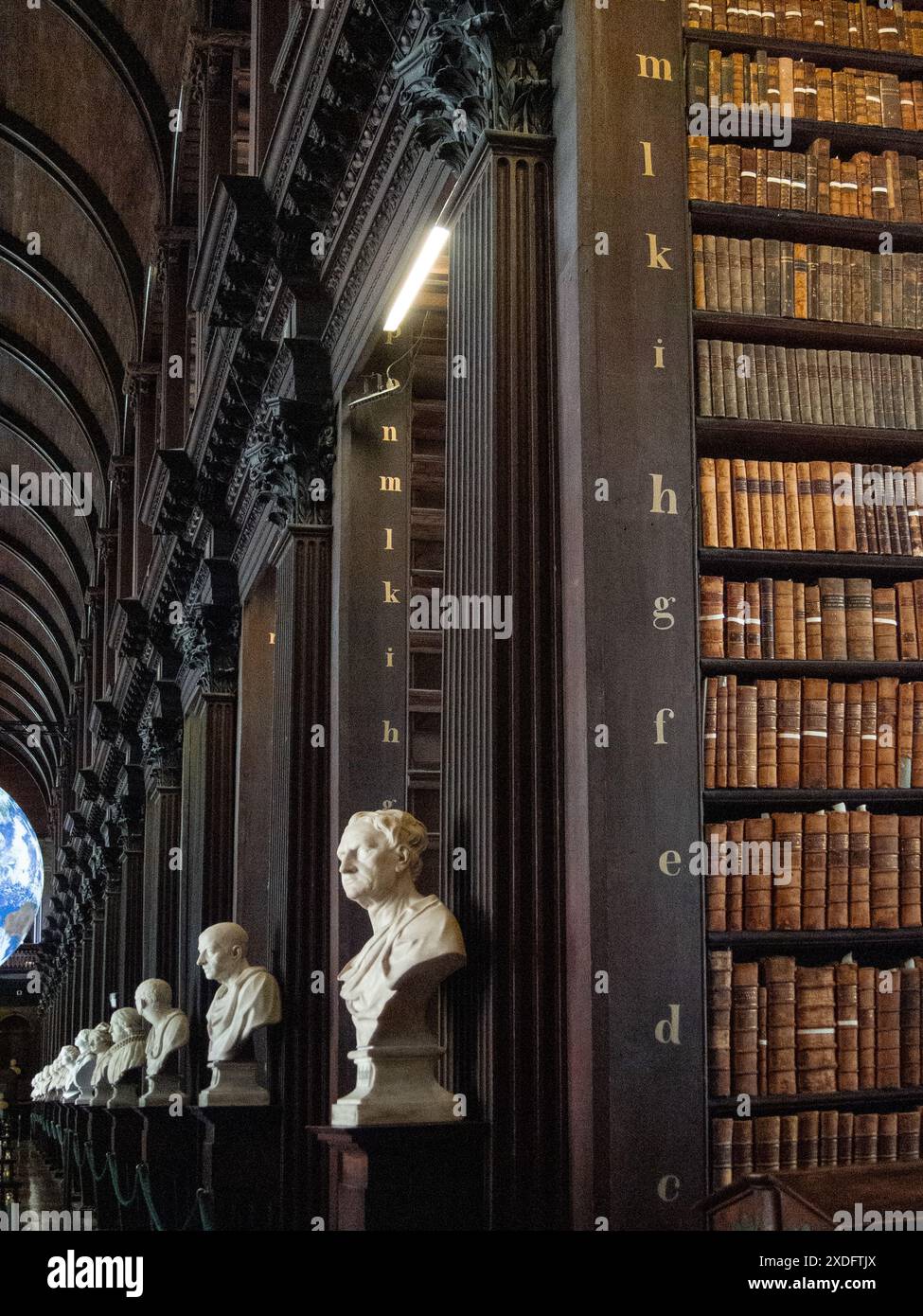 Trinity College library with busts of famous writers. Dublin, Ireland ...