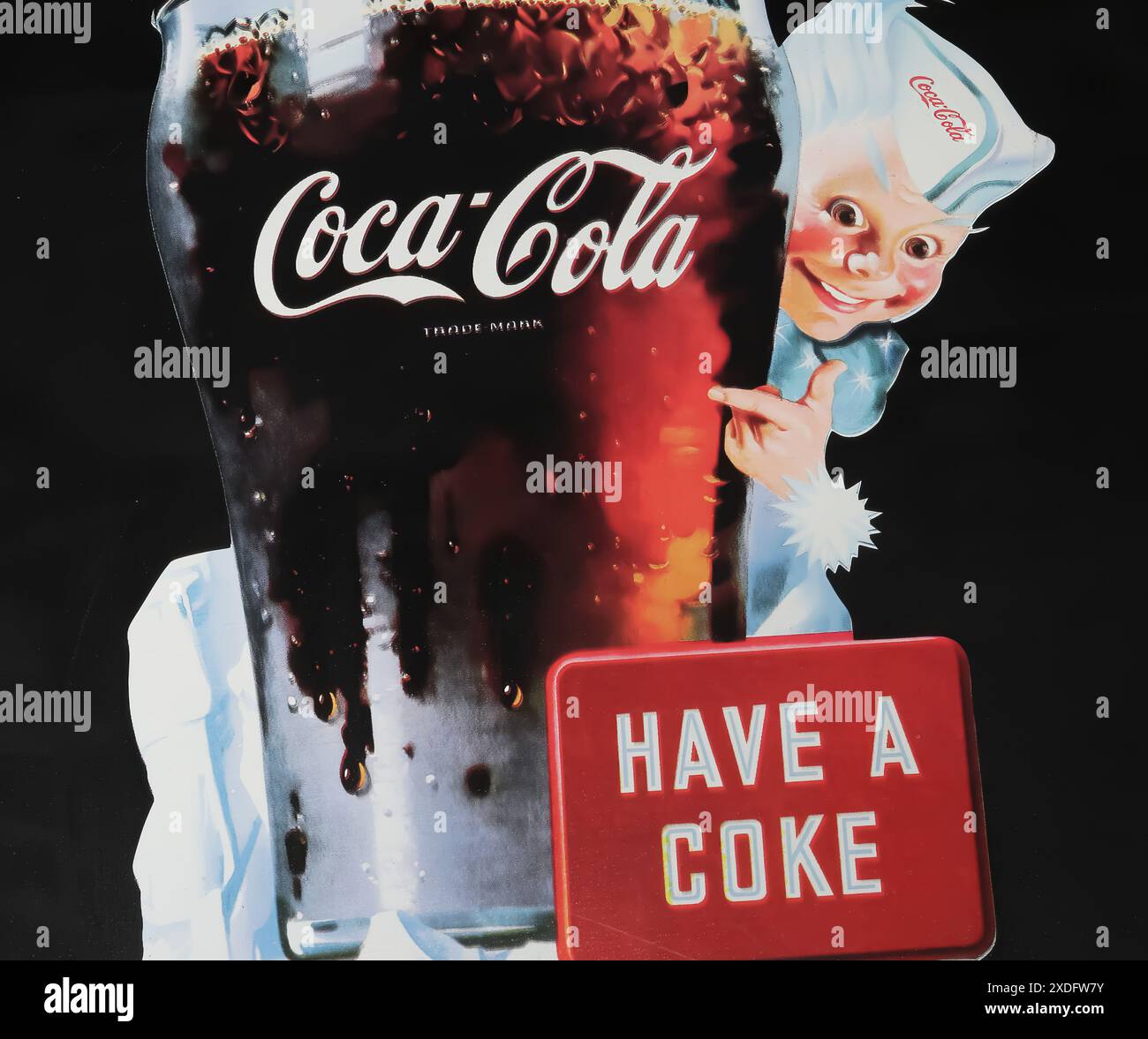 Viersen, Germany - May 9. 2024: Coca Cola vintage advertisement detail ...