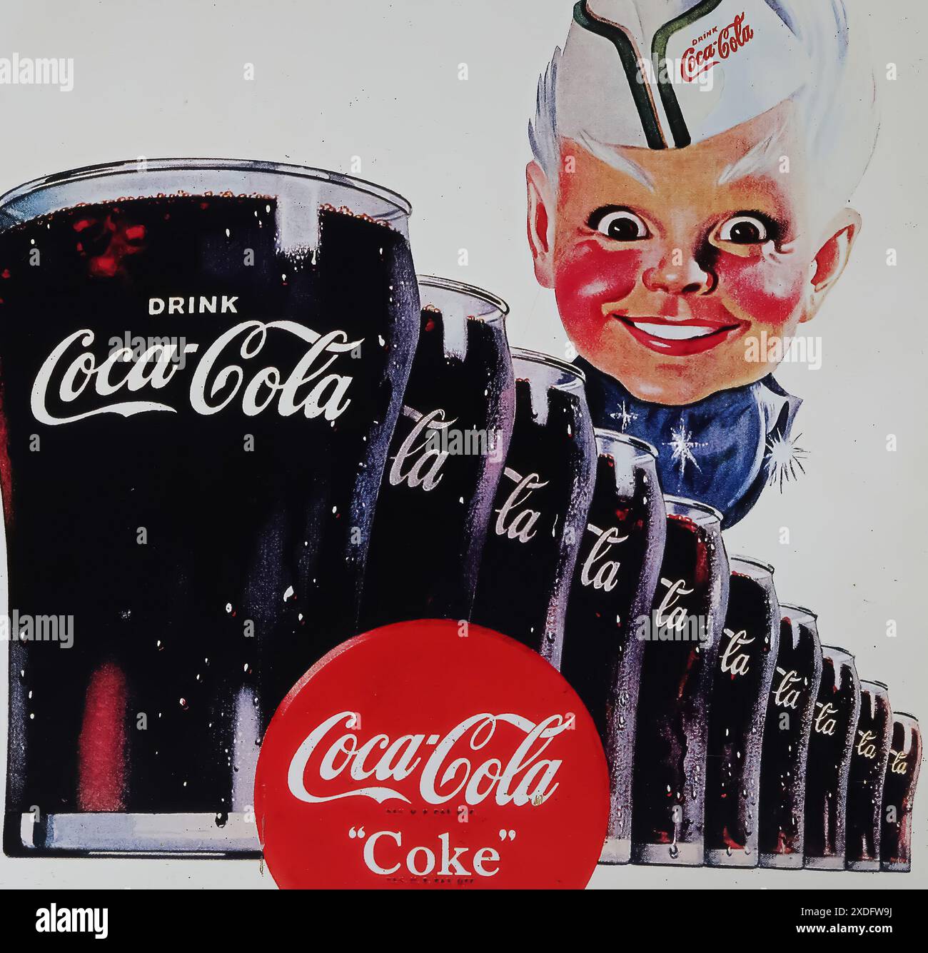 Coca cola logo 50s hi-res stock photography and images - Alamy