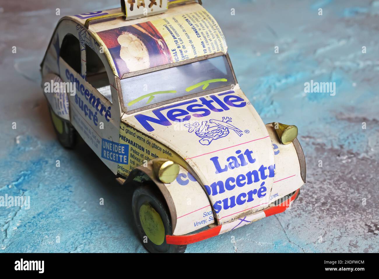 Viersen, Germany - May 9. 2024: Sustainable african citroen 2CV toy car ...