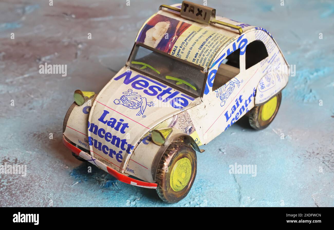 Viersen, Germany - May 9. 2024: Sustainable african citroen 2CV toy car ...