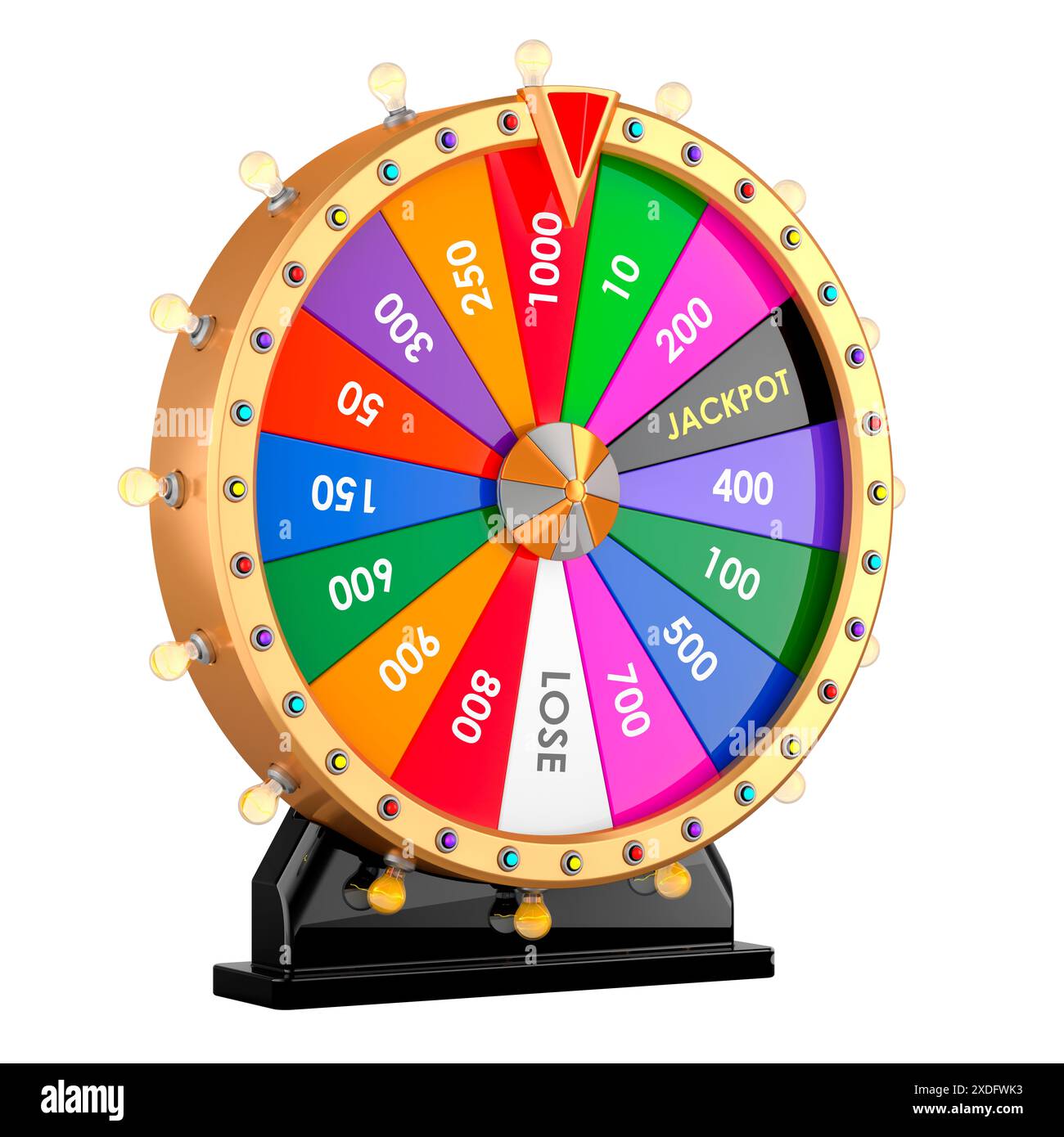 Wheel of Fortune, Spin fortune wheel. 3D rendering isolated on white ...