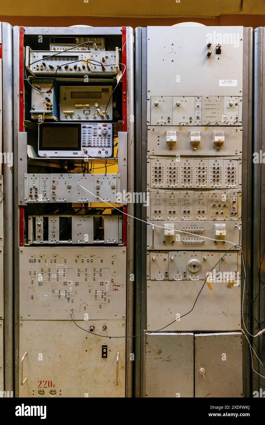Old communication, control or physical laboratory equipment Stock Photo ...