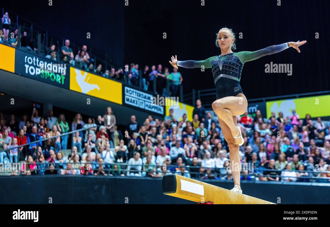 ROTTERDAM - Lieke Wevers on beam during the Olympic qualifying ...
