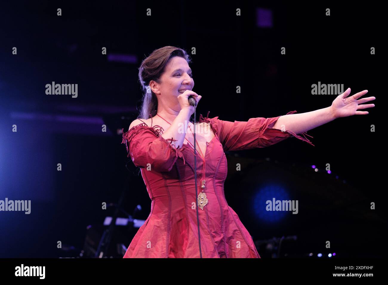 The singer Dulce Pontes performs on stage during the Universal Music ...