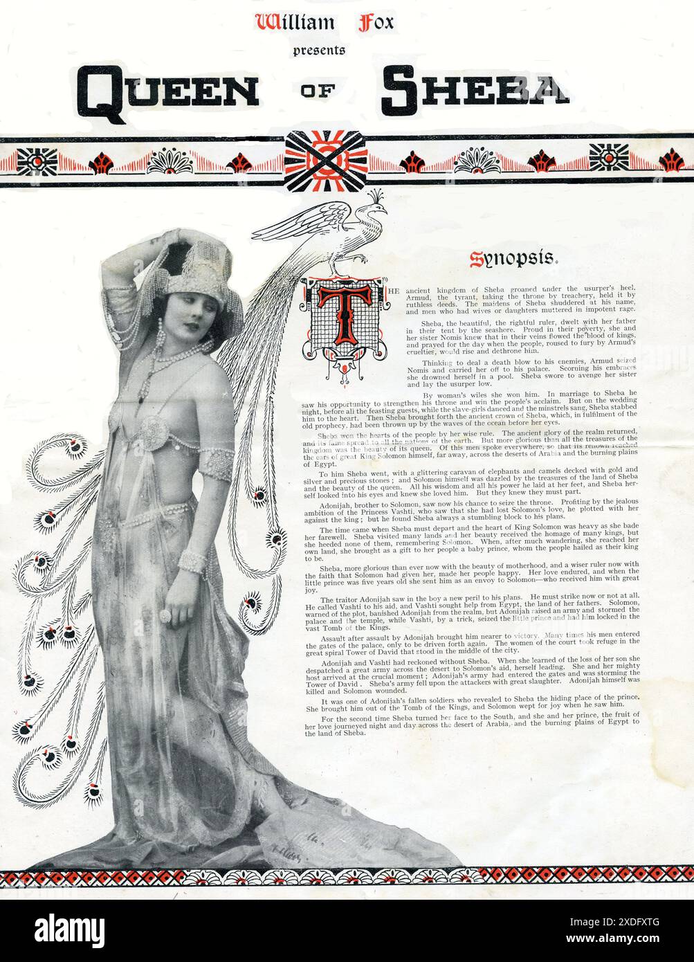 A page from the original British pressbook for the lost Silent Film THE ...