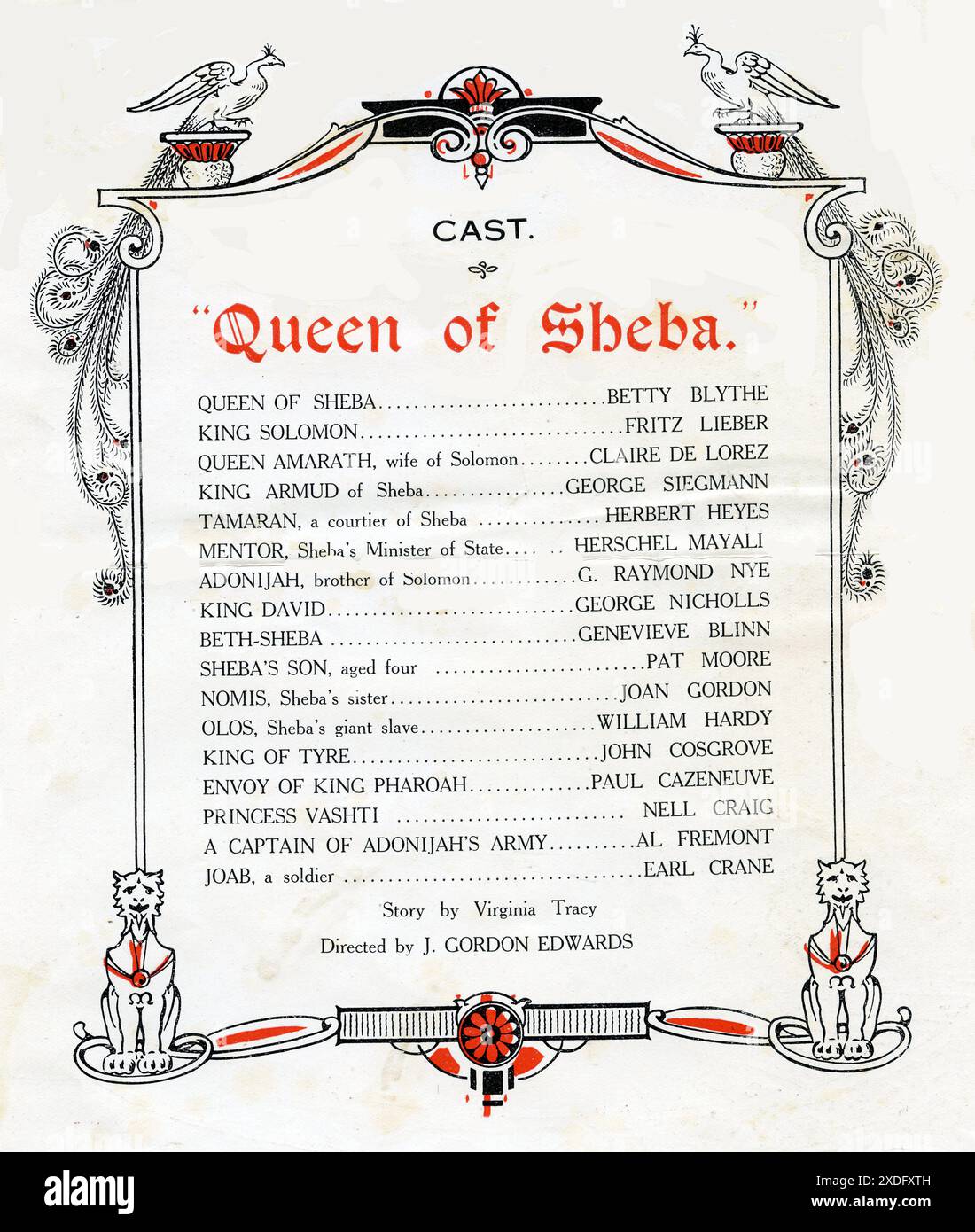 A page from the original British pressbook for the lost Silent Film THE ...