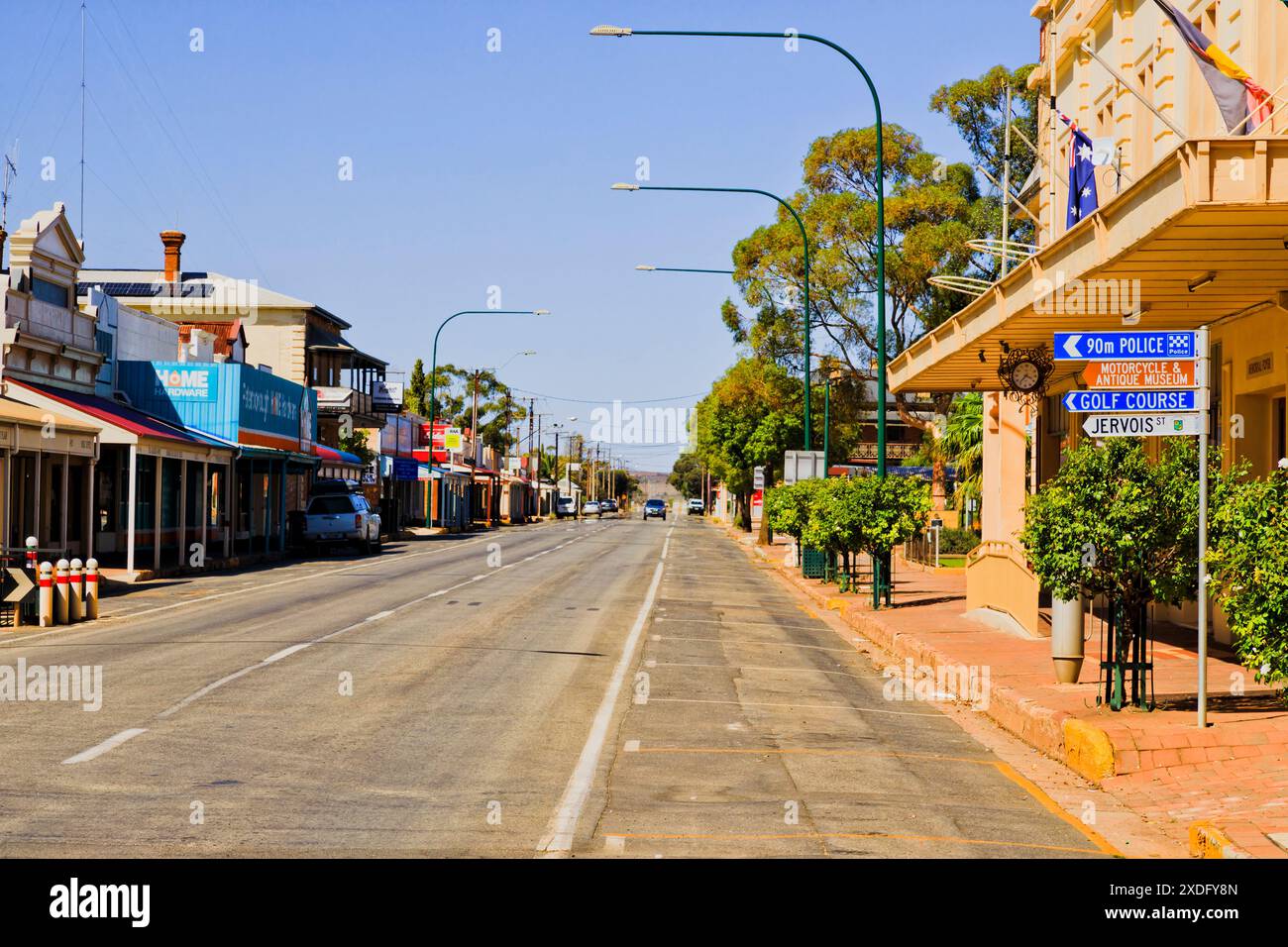 Peterborough, Australia - 3 March 2024: Along main street of remote ...