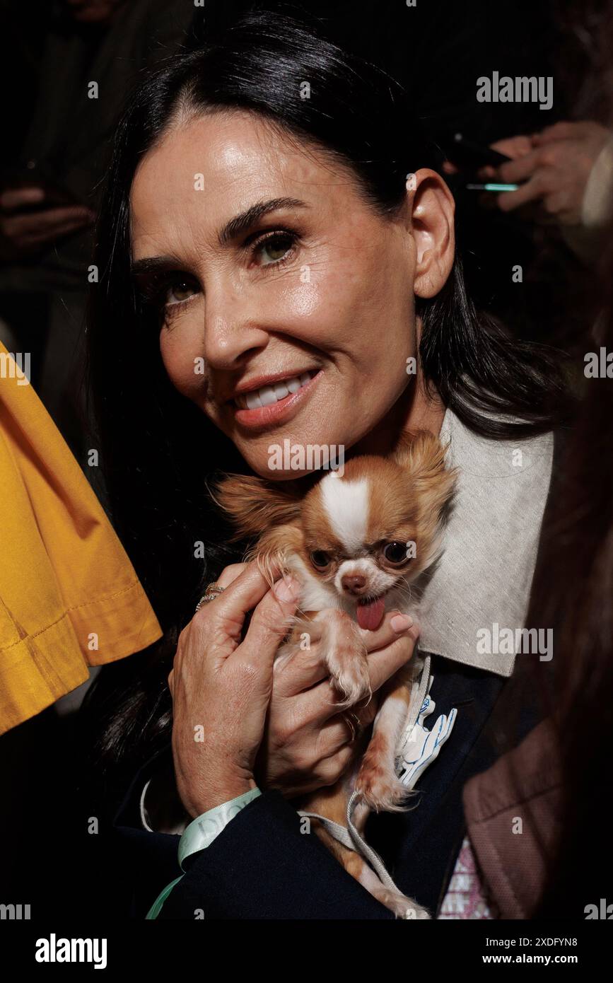 Demi Moore upon arrival for the Dior Spring Summer 2025 collection ...