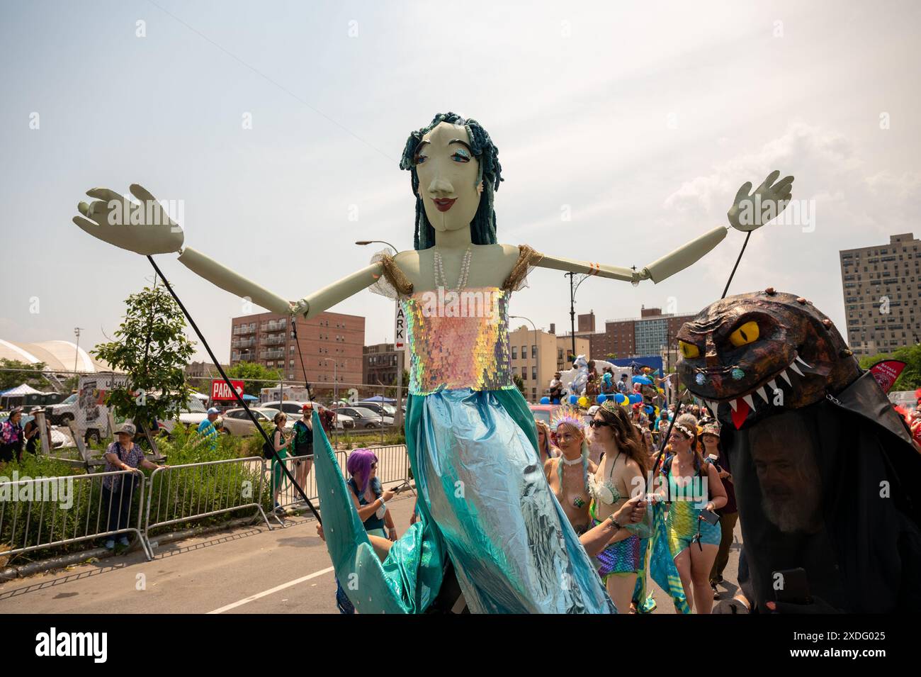 Parade participants march in the 42nd Annual Mermaid Parade in Coney ...