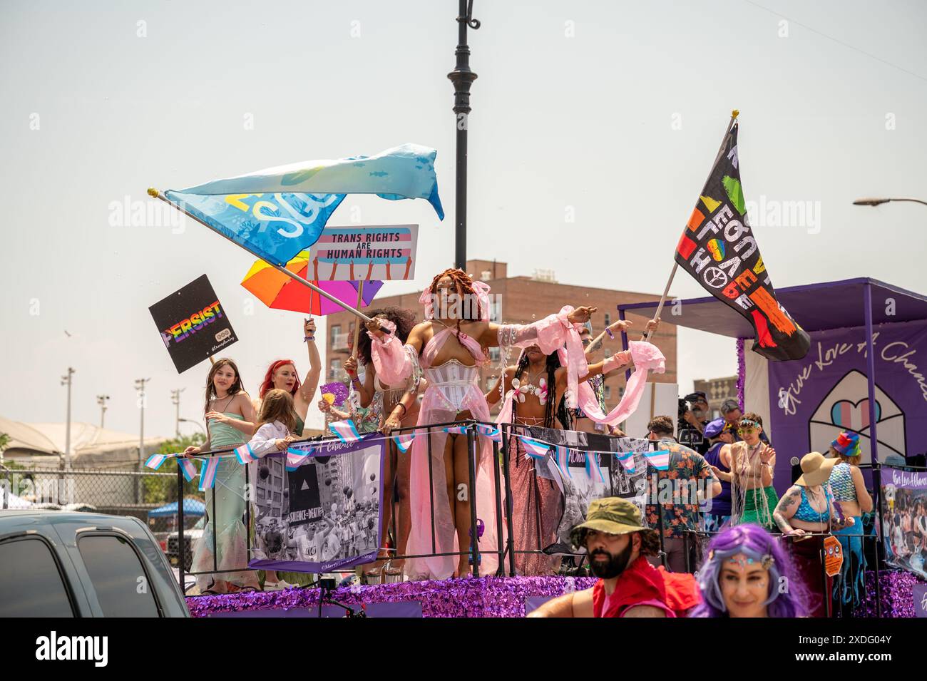 Parade participants march in the 42nd Annual Mermaid Parade in Coney ...