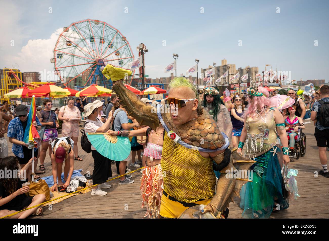 Parade participants march in the 42nd Annual Mermaid Parade in Coney ...