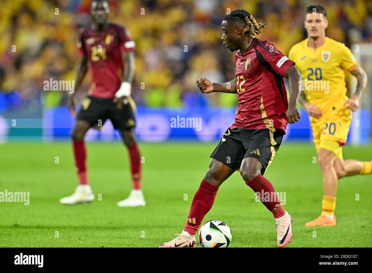 Cologne, Germany. 22nd June, 2024. Jeremy Doku (22) of Belgium pictured ...