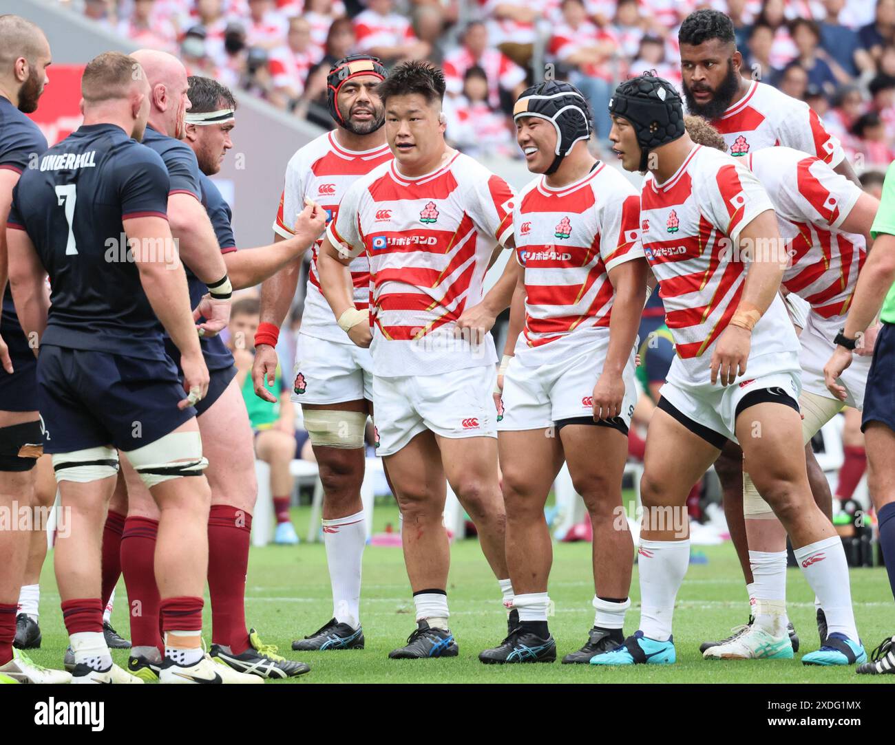 Tokyo, Japan. 22nd June, 2024. Japan's foward players (L-R) Michael ...