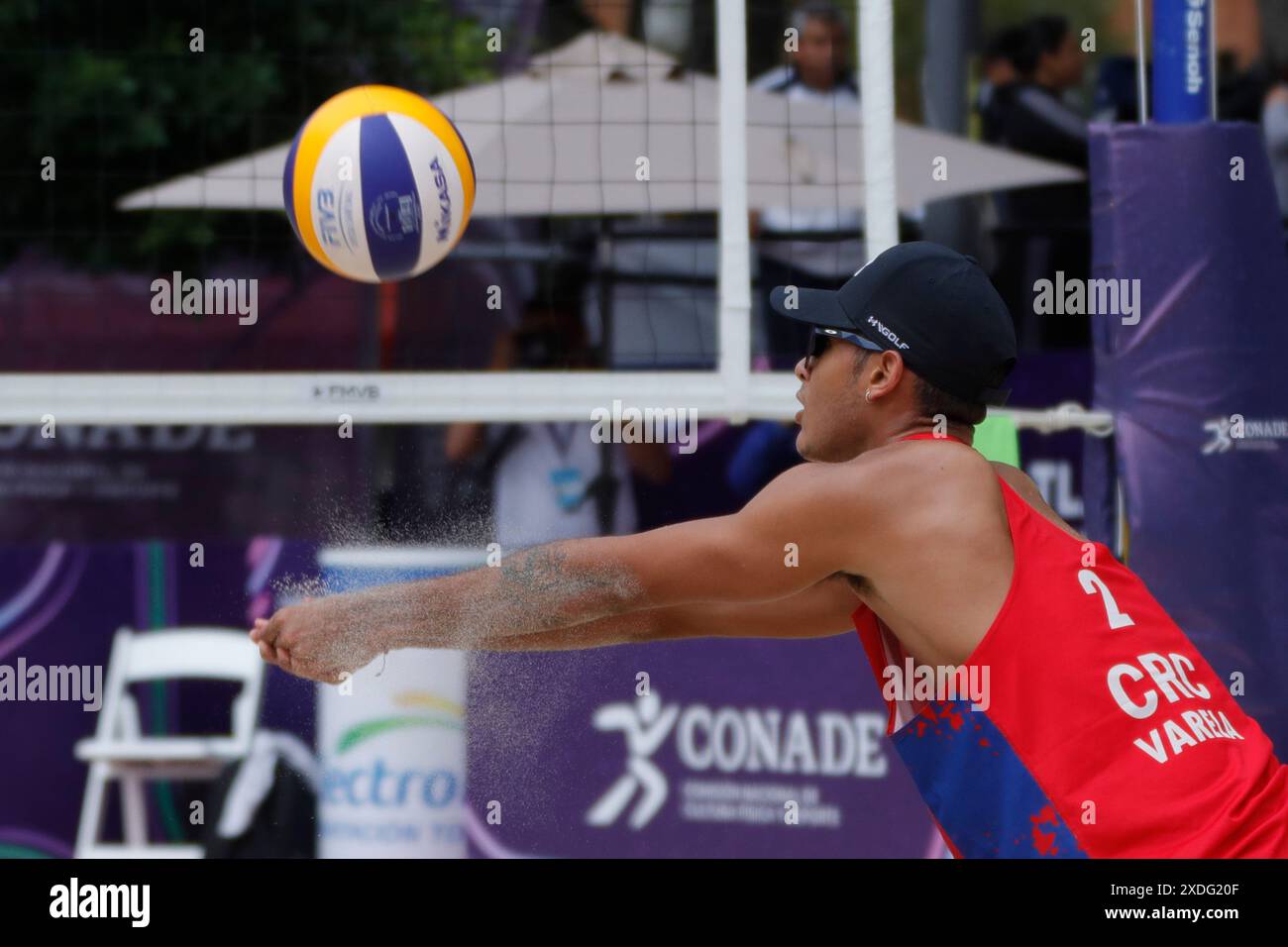 Jhostin Varela #2 of Team Costa Rica competes against Team Saint Kitts ...
