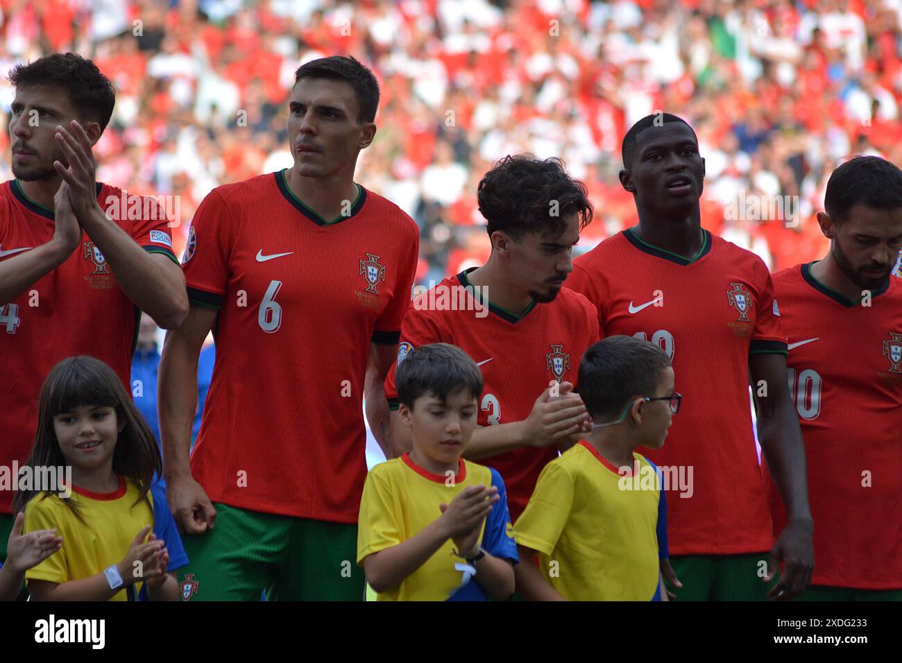 Portugal team during the National Anthem during UEFA Euro 2024 ...