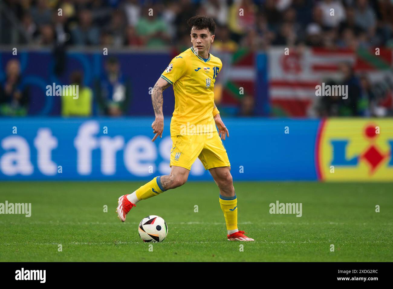 Dusseldorf, Germany. 21 June 2024. Mykola Shaparenko of Ukraine in ...