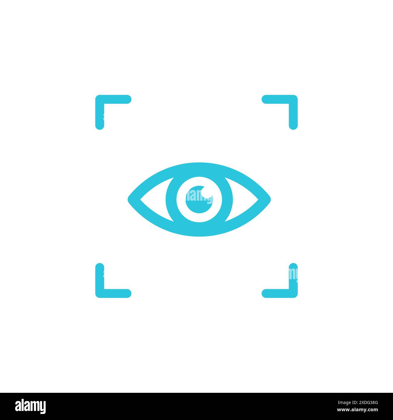 Eye biometric recognition icon. Isolated on white background. From blue ...