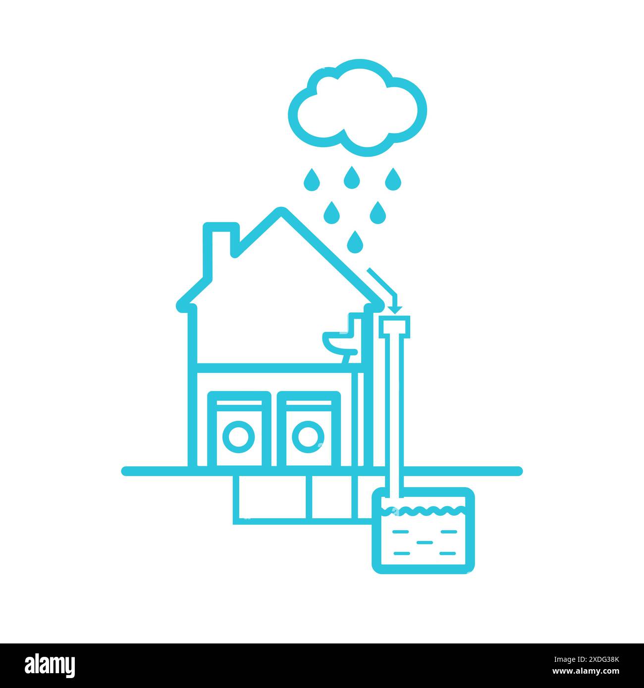 Rainwater harvesting icon. Sustainability. Isolated on white background ...