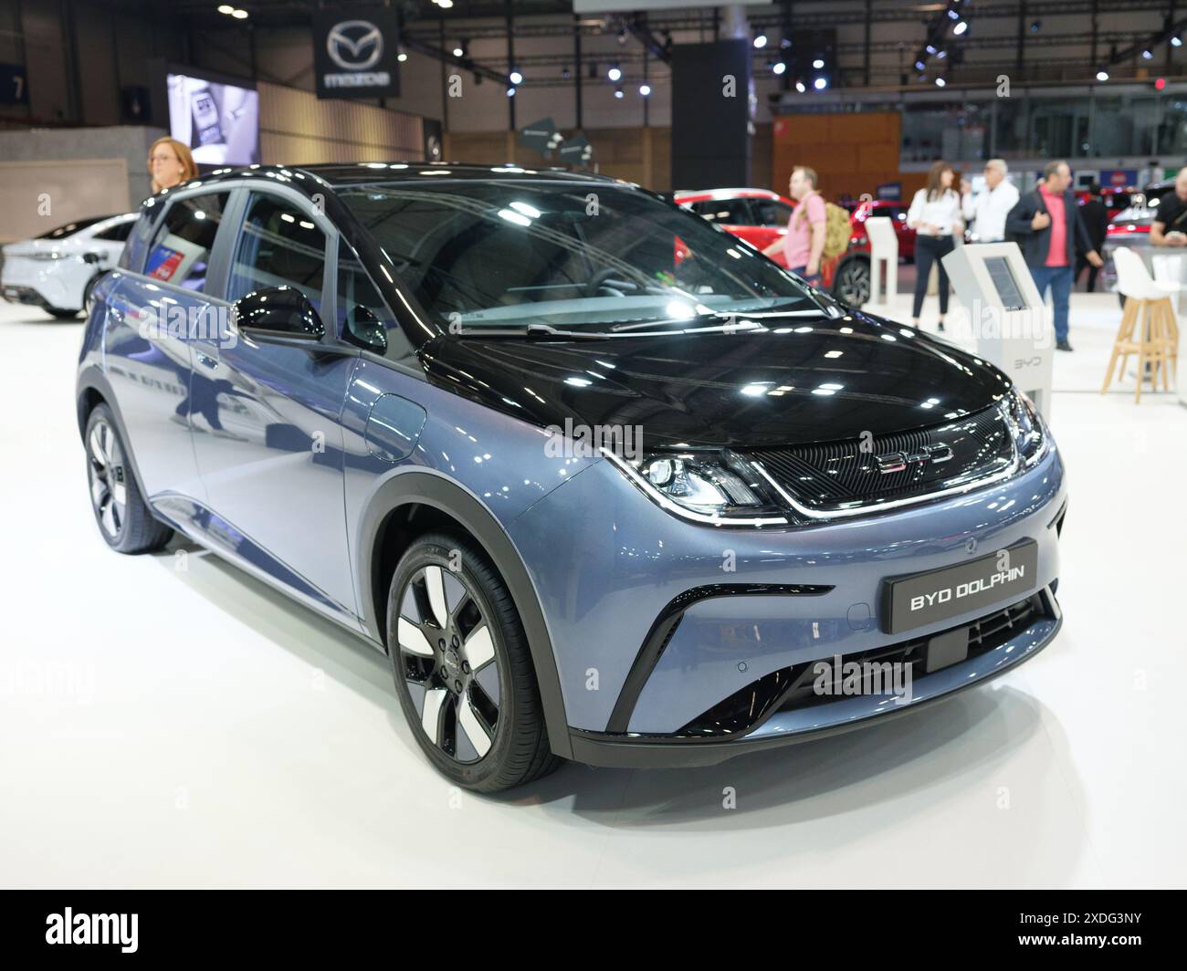 Car is exhibited at the Madrid Car Experience, the Madrid motor show ...