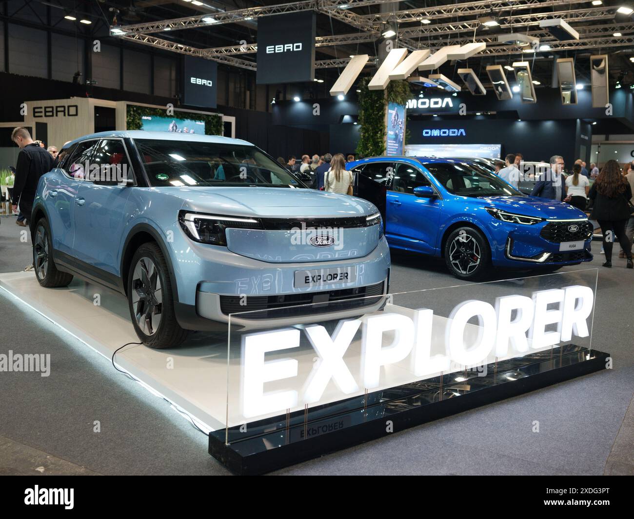 Car is exhibited at the Madrid Car Experience, the Madrid motor show ...
