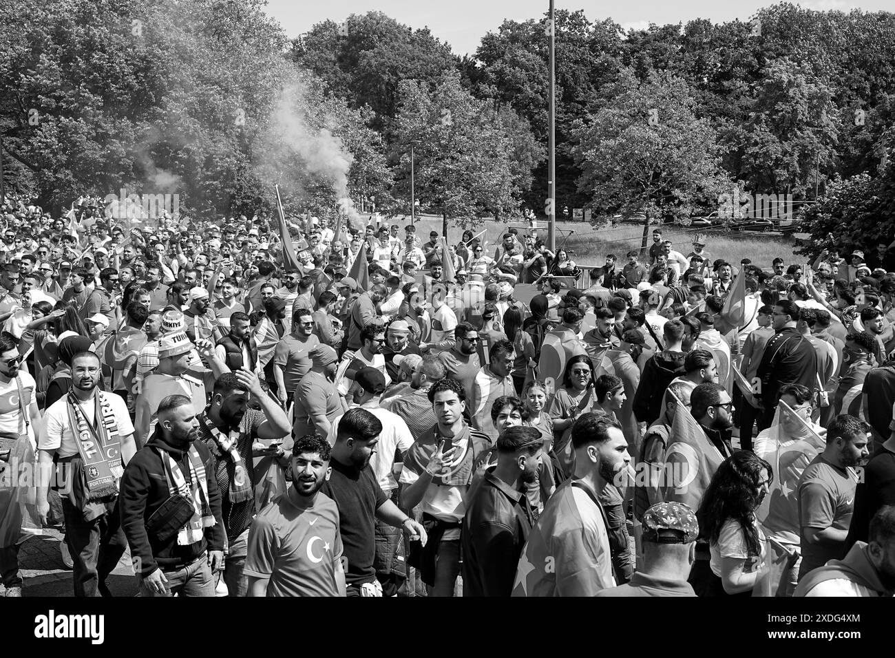 Dortmund, Germany, June 22th 2024: Fans of Turkiye during the fan march ...