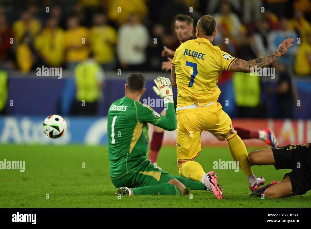 Cologne, Germany. 22nd June 2024. Koen Casteels (Belgium)Denis Alibec ...