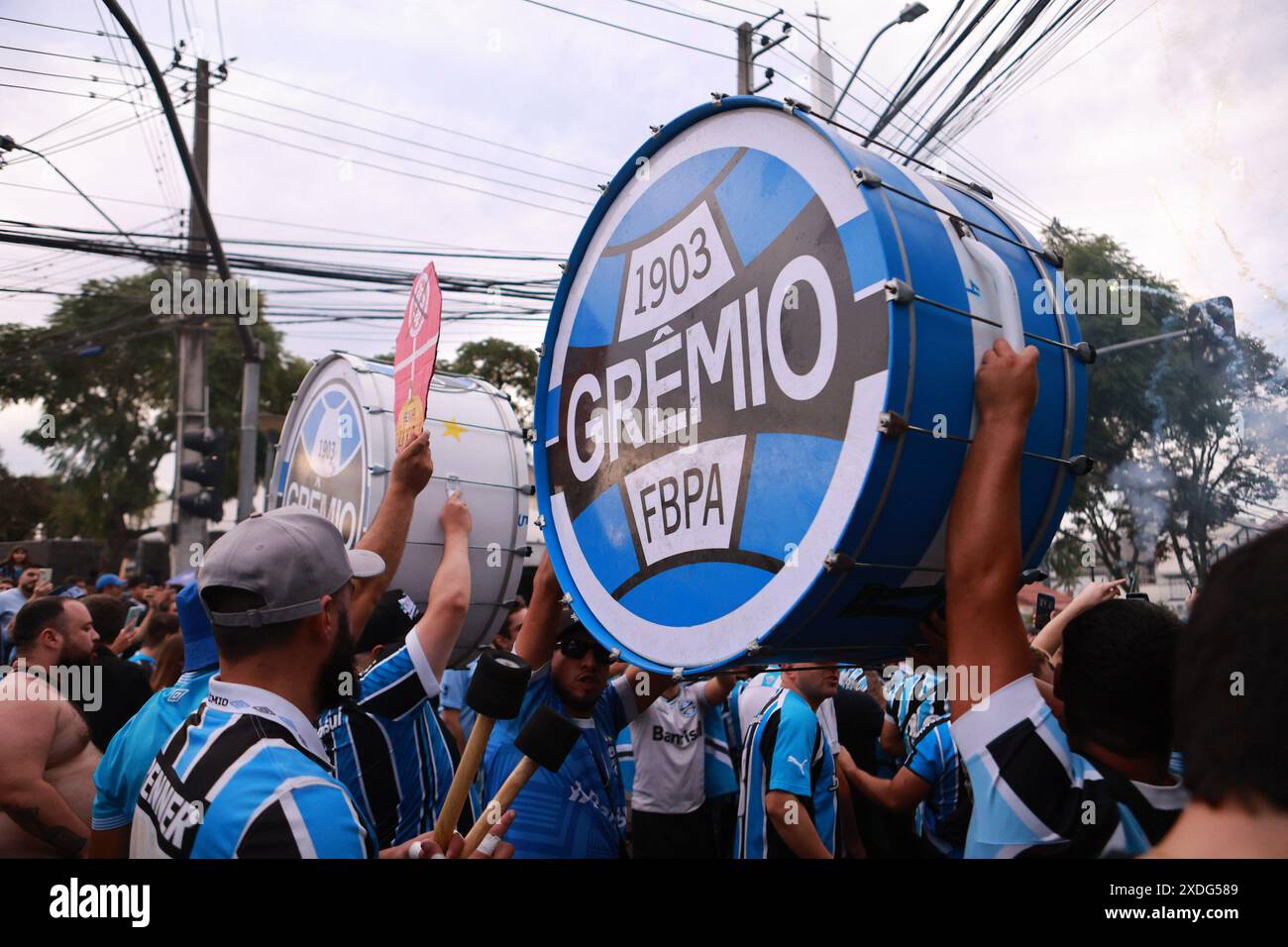 Curitiba, Brazil. 22nd June, 2024. Gremio fans before the match between ...