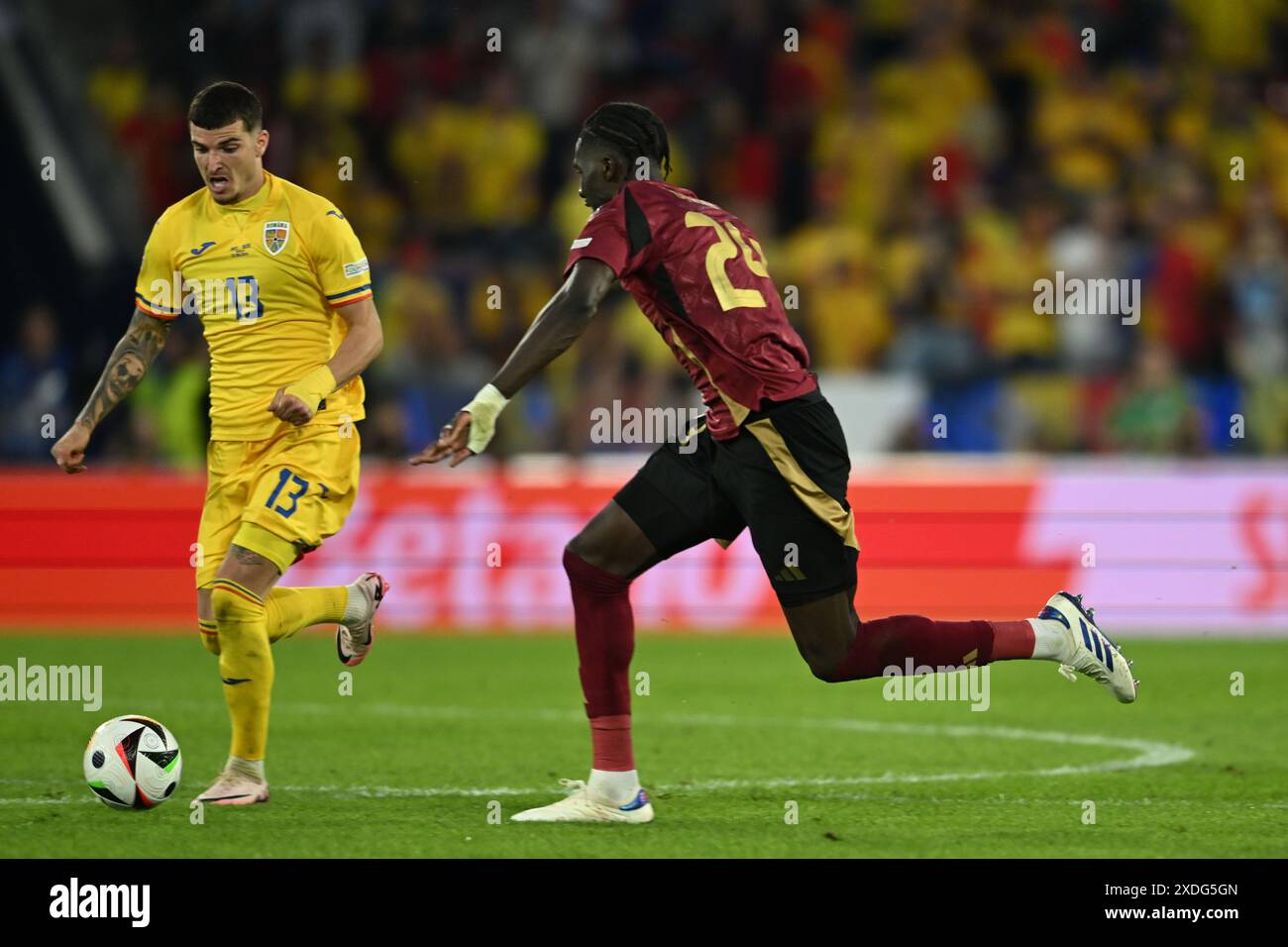 Valentin Mihaila (Romania)Amadou Onana (Belgium) during the UEFA Euro ...