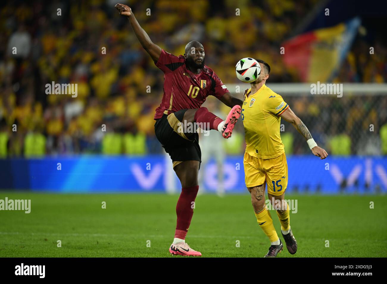 Romelu Lukaku (Belgium)Andrei Burca (Romania) during the UEFA Euro ...