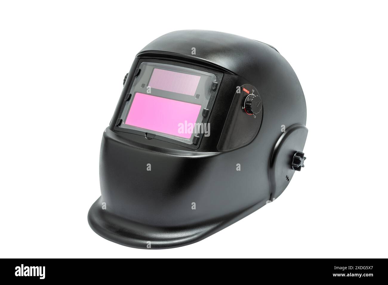 Welding helmet for eye and face protection when welding isolated on ...