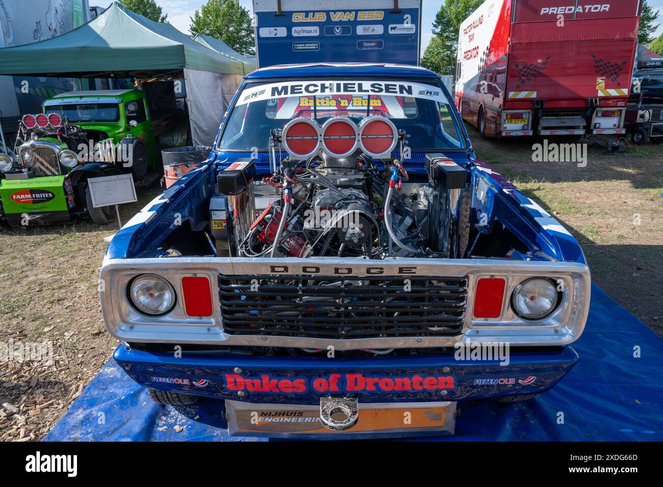 Grimmen, Germany. 22nd June, 2024. A racing tractor stands in the ...