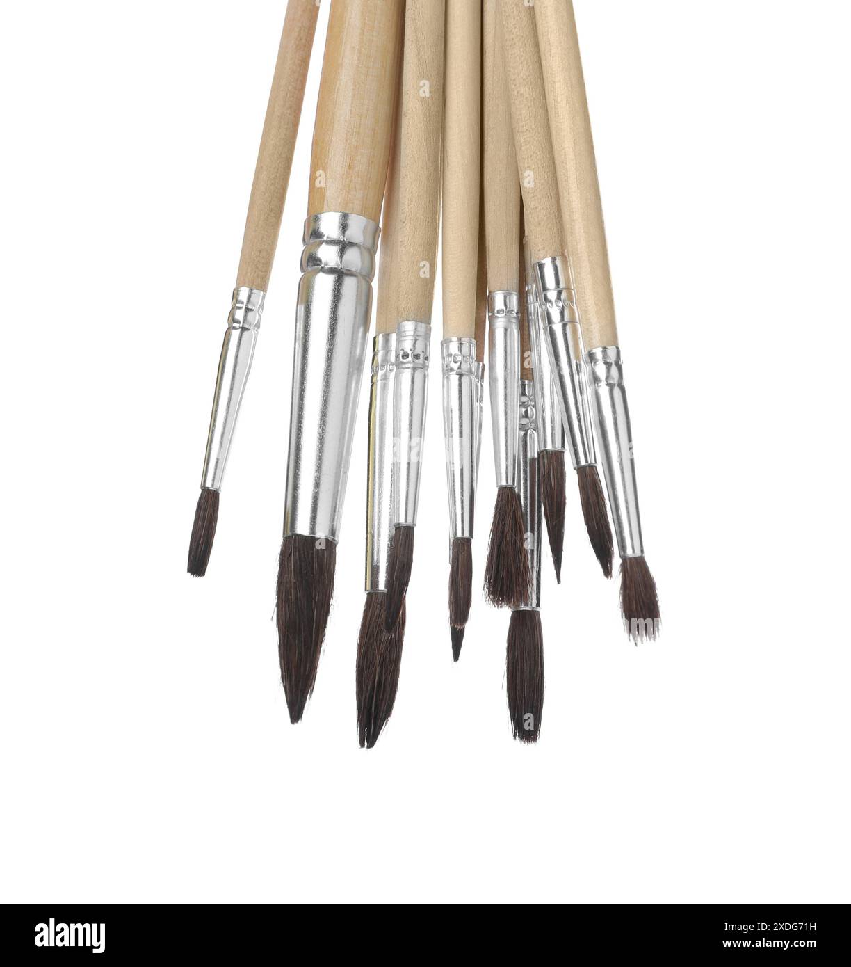 Many different paint brushes on white background Stock Photo - Alamy