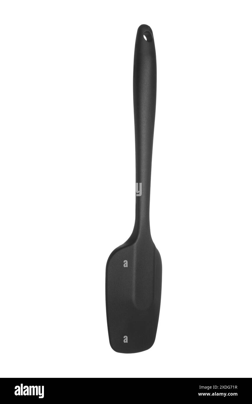 One black spatula isolated on white. Kitchen utensil Stock Photo - Alamy
