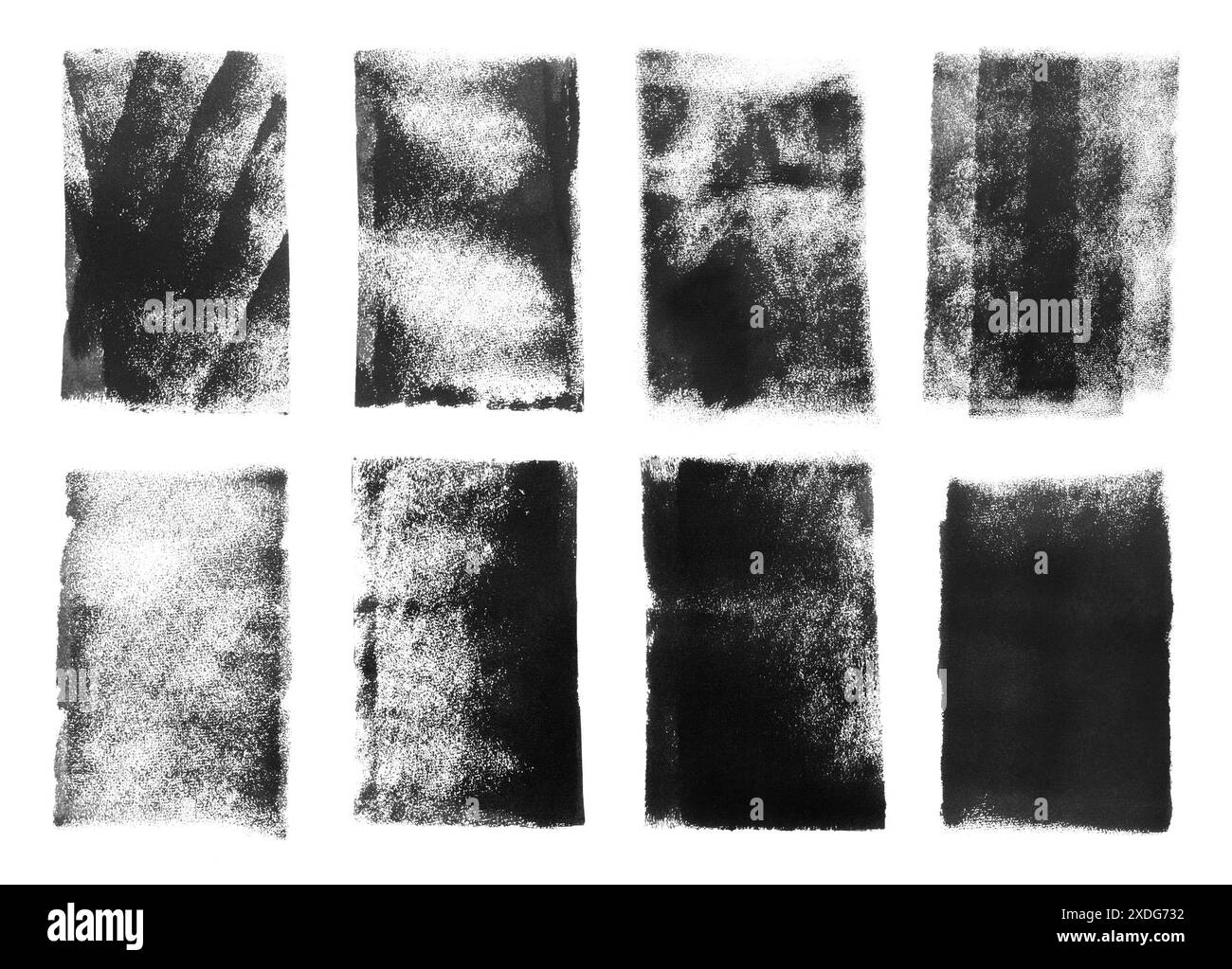 Abstract black ink paintings isolated on white, set Stock Photo - Alamy