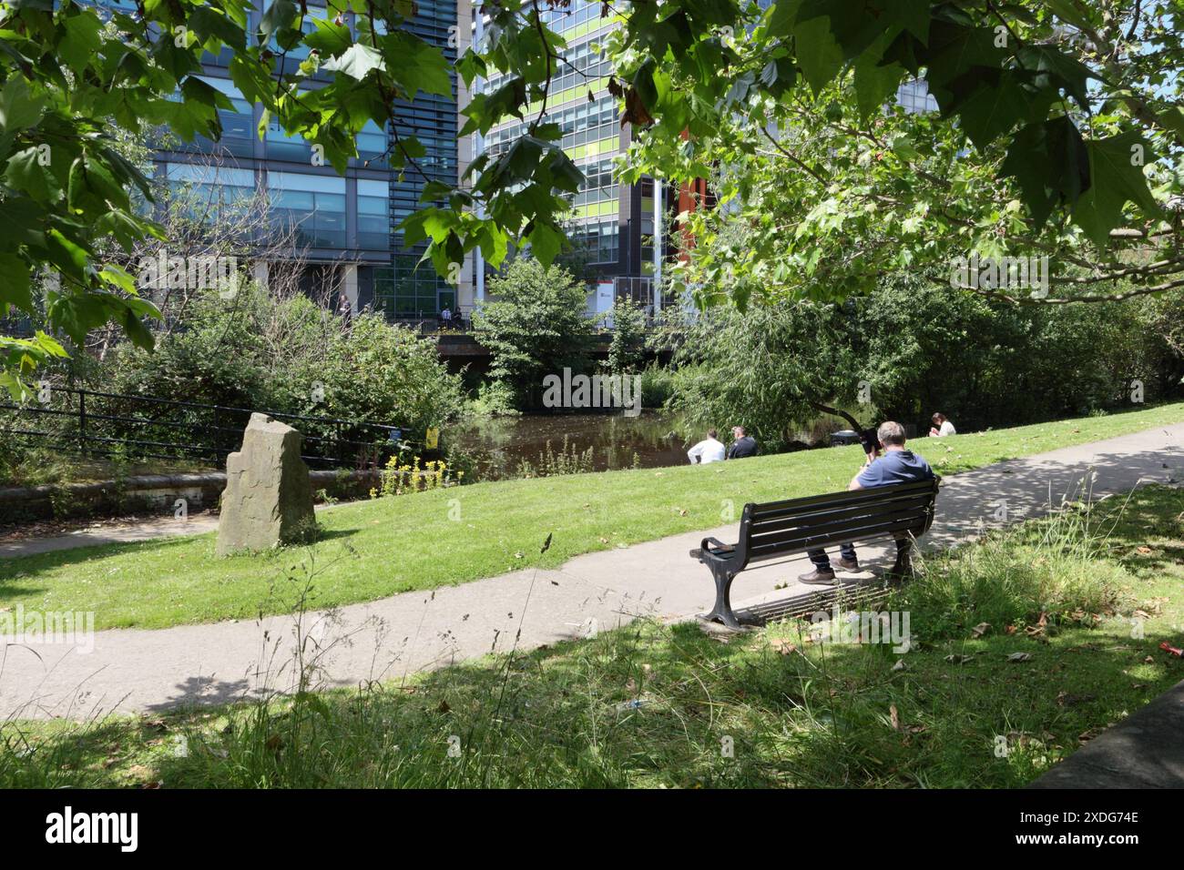 Nursery street pocket park on the river Don riverside Sheffield England ...
