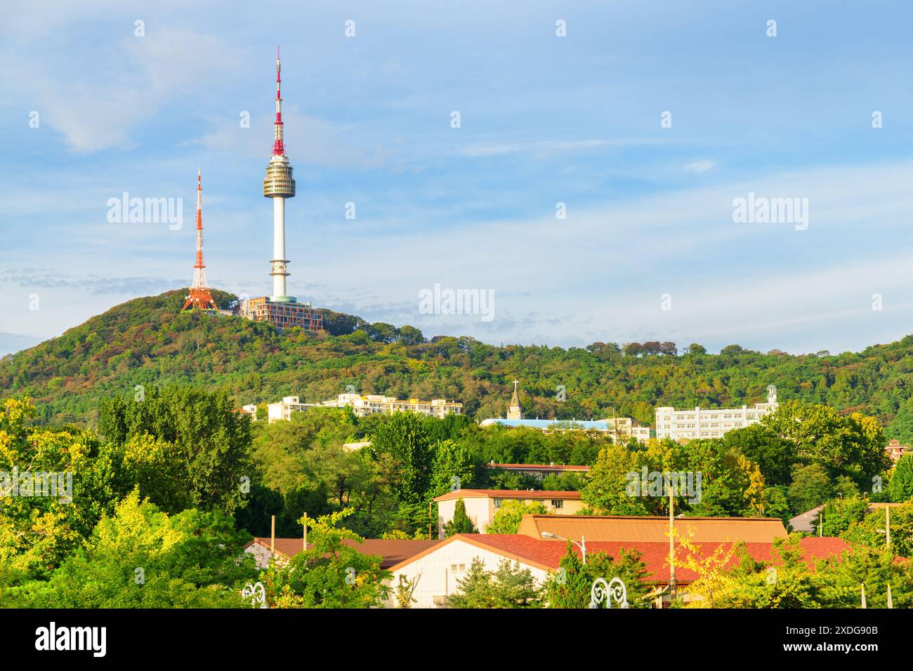 Wonderful view of Namsan Seoul Tower on Namsan Mountain in Seoul, South ...