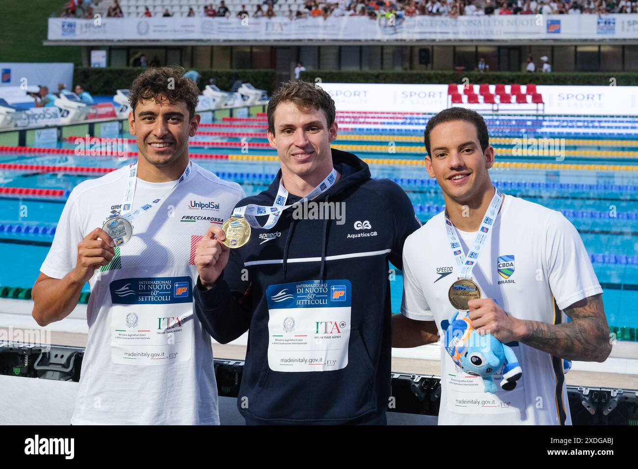 Rome, Italy. 21st June, 2024. Benjamin Proud (GBR) (C), Leonardo ...