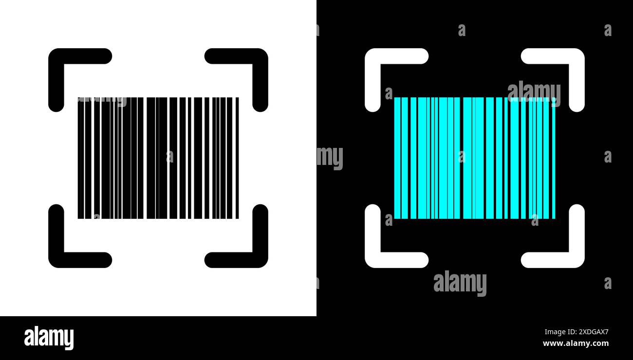 Fake Barcode Scan Icon Collection For Web Ui Mobile Apps Barcode Scanning Sign Symbol Stock