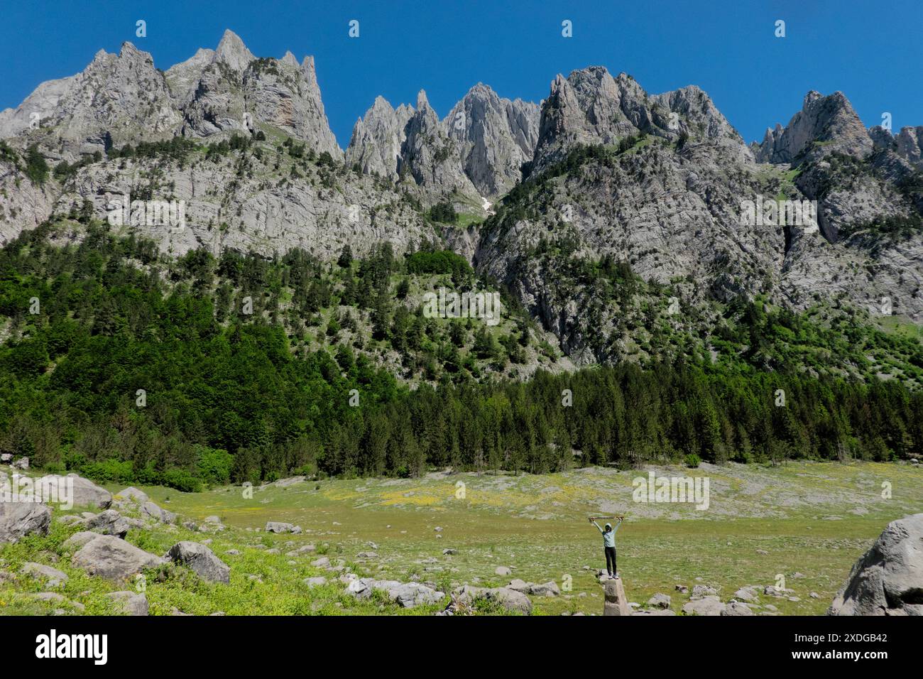 Montenegro-Albanian border, Peaks of the Balkan Trail, Accursed Mountains, Albania Stock Photo ...