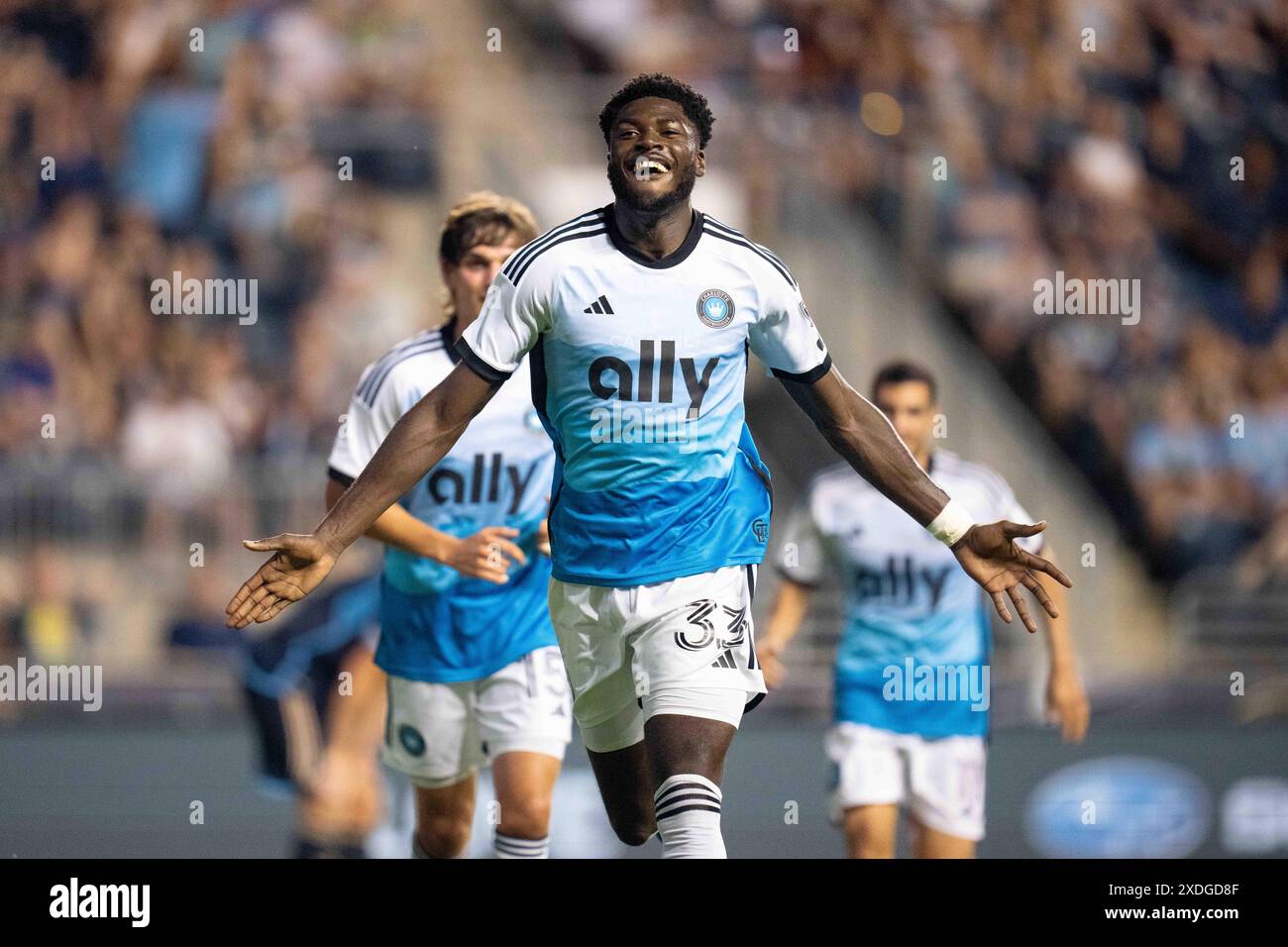 Chester, Pennsylvania, USA. 22nd June, 2024. Charlotte FC Forward ...