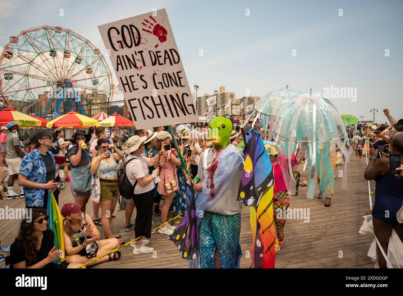 Parade participants march in the 42nd Annual Mermaid Parade in Coney ...