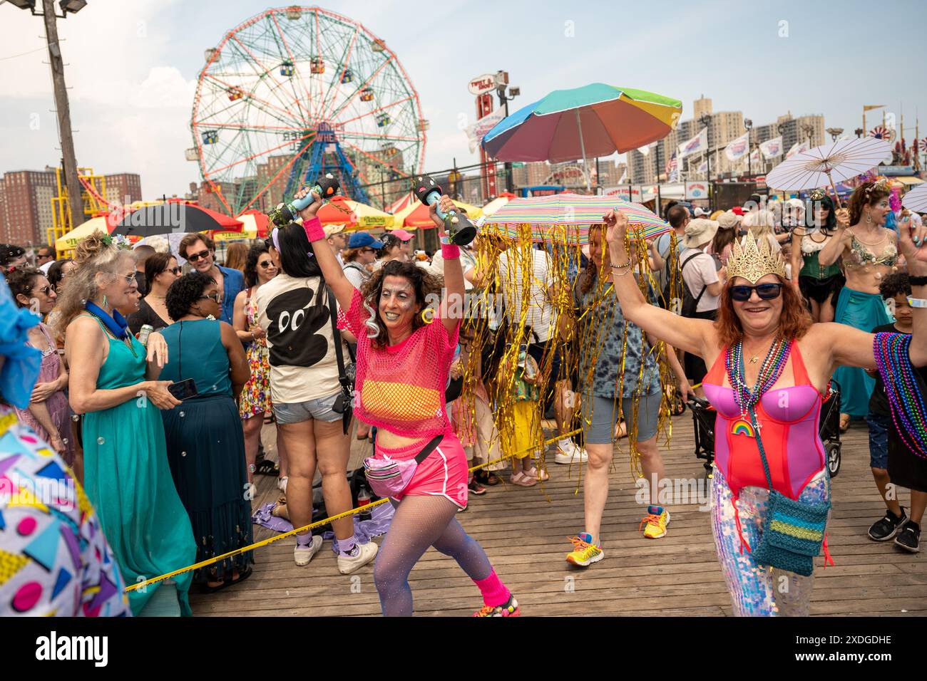 Parade participants march in the 42nd Annual Mermaid Parade in Coney ...