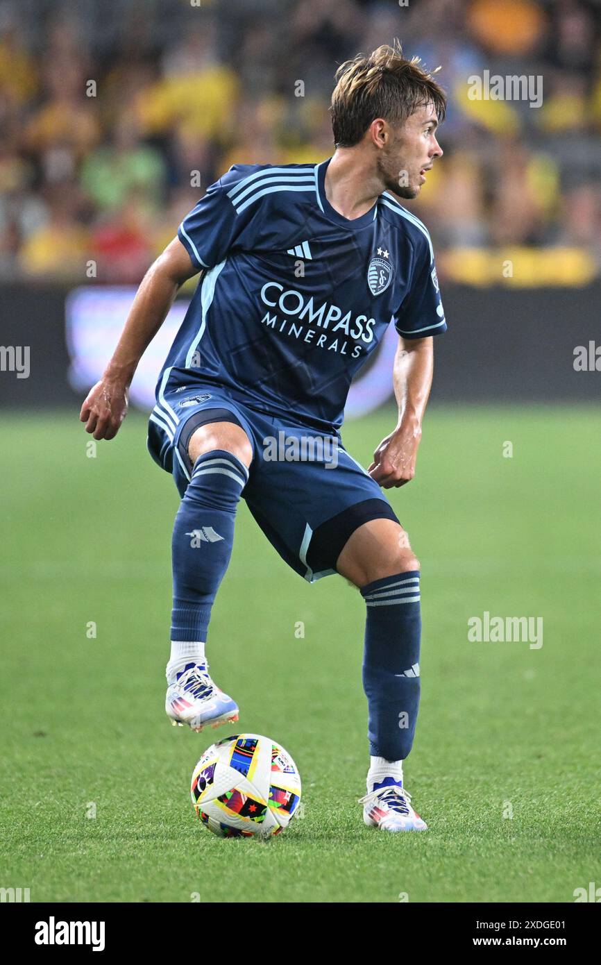 June 22, 2024: Sporting Kansas City midfielder Jake Davis (17) handles ...