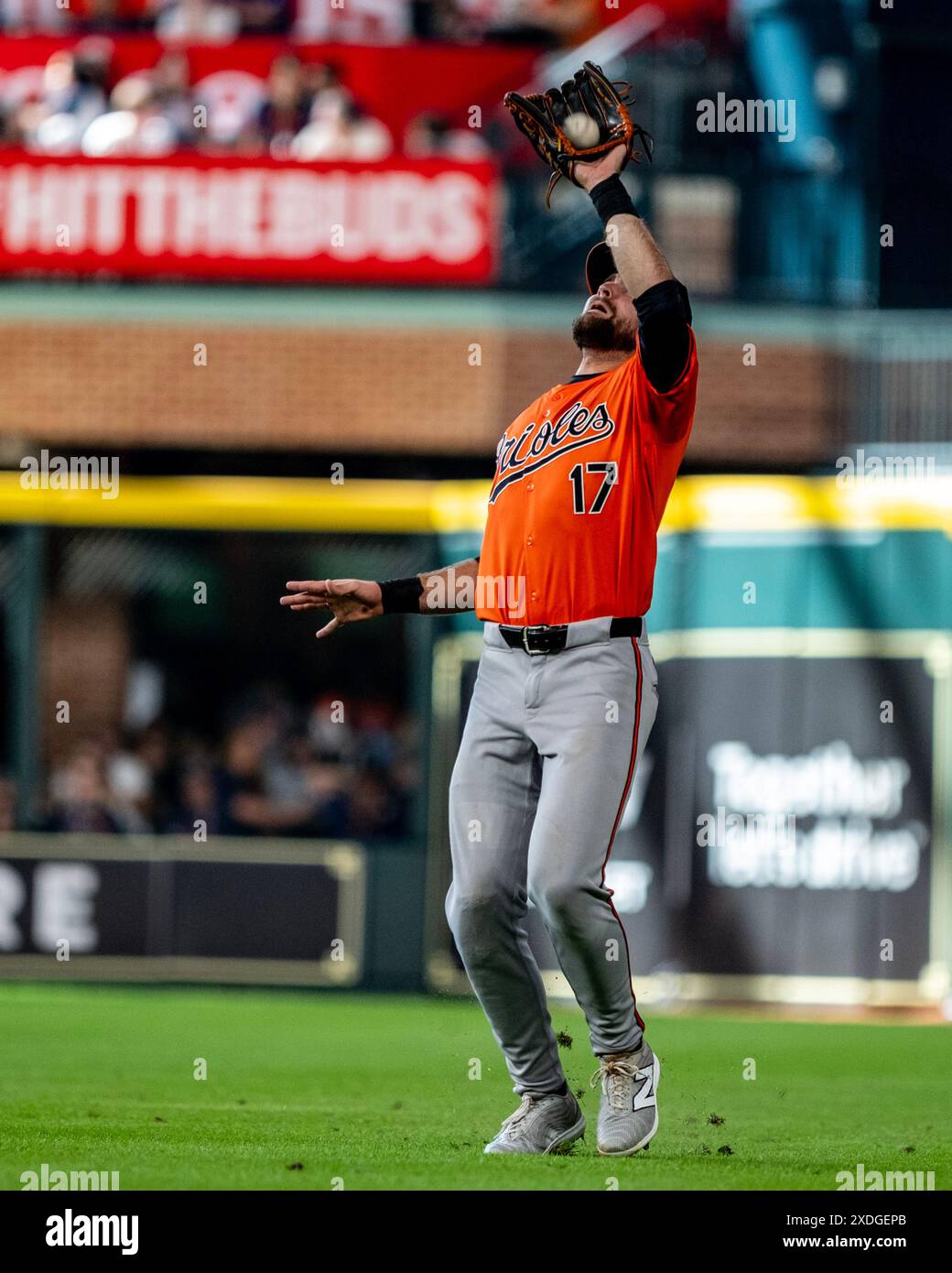 Texas, USA. 22nd June, 2024. Colton Cowser #17 of the Baltimore Orioles ...